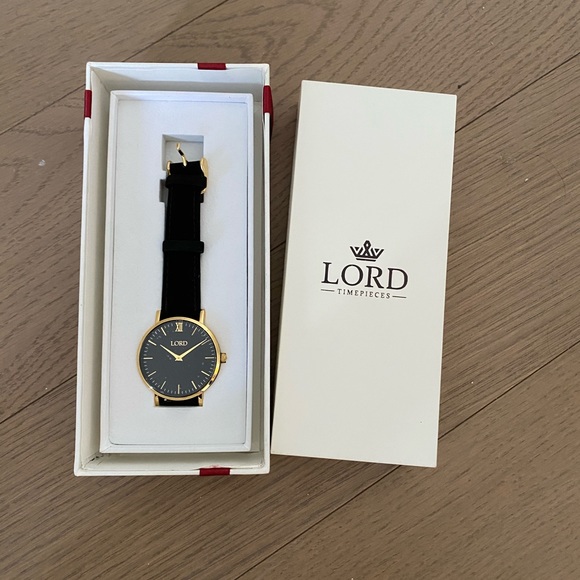 Lord | Jewelry | Lord Black And Gold Watch | Poshmark